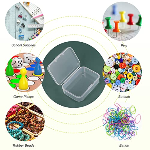 6Pcs Clear Plastic Beads Storage Containers Boxes Mini Storage Containers Box Clear Storage Small Plastic Containers with Lids for Small Items Beads Business Cards Pills Beads Jewellery Craft Items