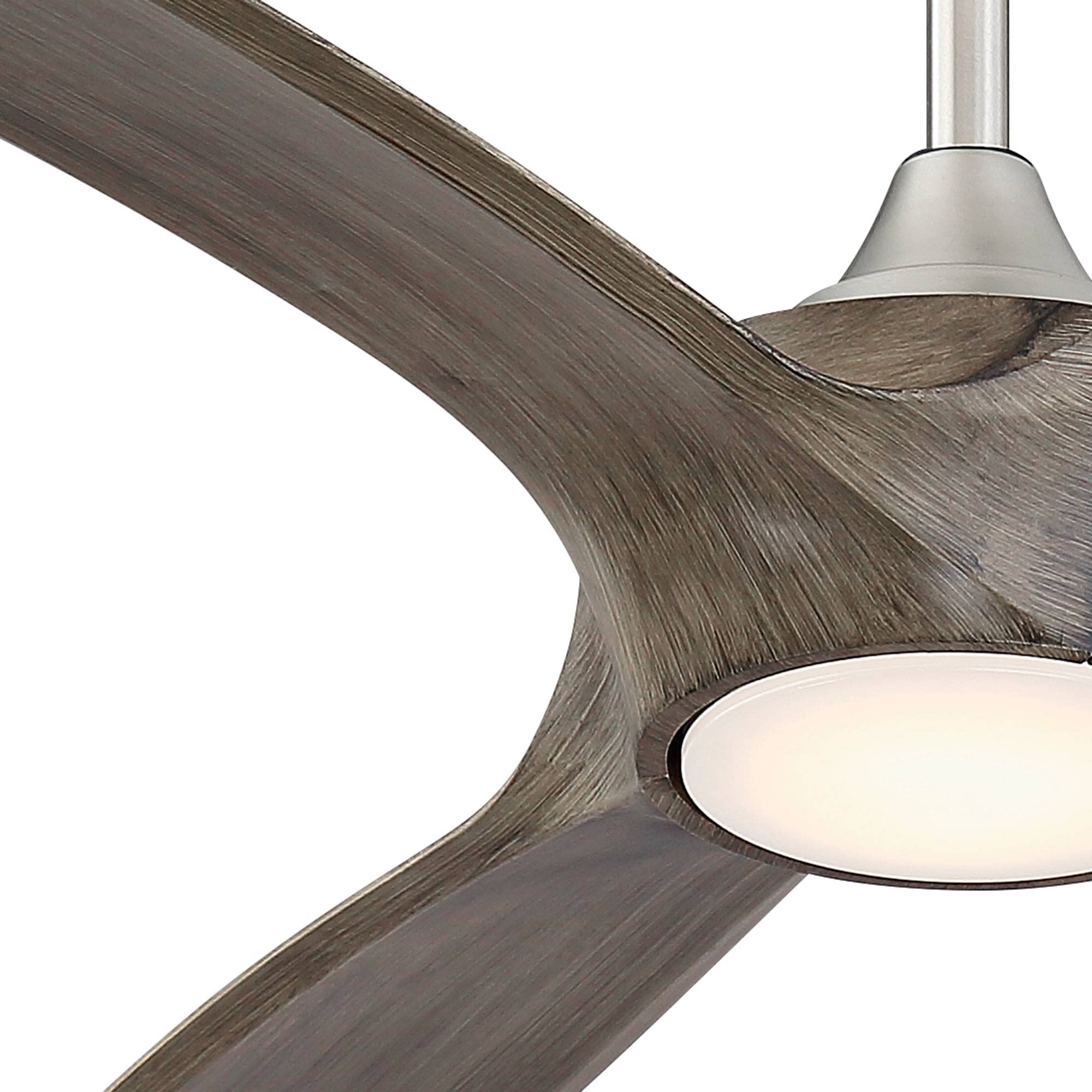 Casa Vieja 60" Padera Modern Rustic 3 Blade Indoor Outdoor Ceiling Fan with Light LED Dimmable Remote Control Brushed Nickel Light Wood Damp Rated for Patio Exterior House Porch Gazebo Garage