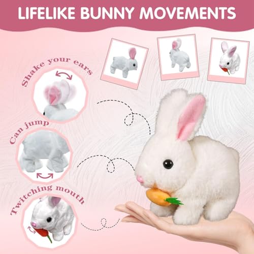 Bunny - My Realistic Bunny Toy, Bunny Realistic Bunny, Bunny Realistic Bunny Toy, Interactive Bunny Realistic Bunny-Jumping, Twitching, and Shaking Ears, Bunbi Realistic Bunny (Brown)