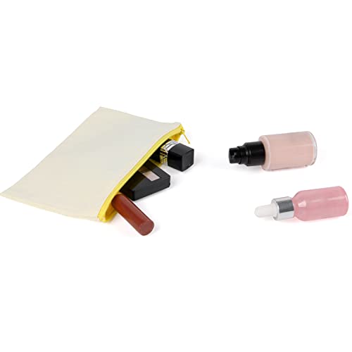 LUPBOK 40Pcs Blank DIY Craft Bag Canvas Pen Pencil Pouch Bags Canvas Zipper Pouch Cute Makeup Bag Travel Cosmetic Bag,L