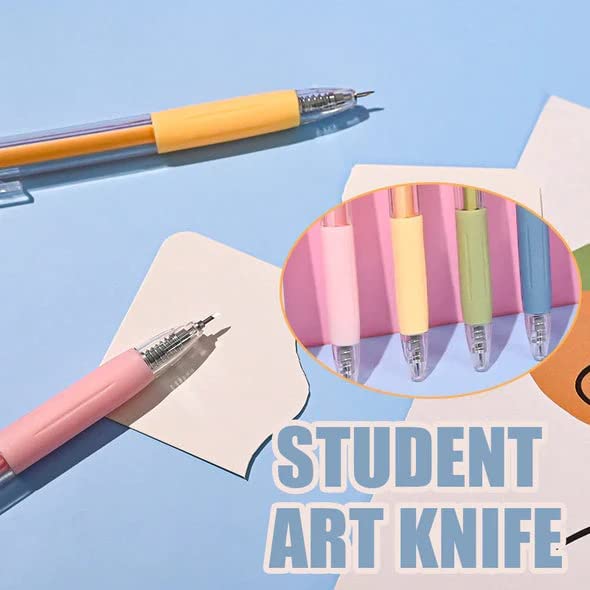 Cartoon Pattern Student Utility Knife Pen, Craft Cutting Tool Paper Pen Cutter Knife Creative Retractable, Cutter Knife Creative Retractable Precision Paper Cutting Carving Tools (6PCS)