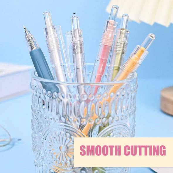 Cartoon Pattern Student Utility Knife Pen, Craft Cutting Tool Paper Pen Cutter Knife Creative Retractable, Cutter Knife Creative Retractable Precision Paper Cutting Carving Tools (6PCS)