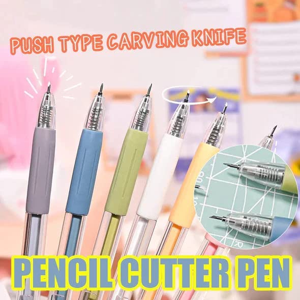 Cartoon Pattern Student Utility Knife Pen, Craft Cutting Tool Paper Pen Cutter Knife Creative Retractable, Cutter Knife Creative Retractable Precision Paper Cutting Carving Tools (6PCS)