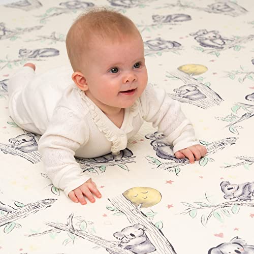 JumpOff Jo - Large Waterproof Foam Padded Play Mat for Infants, Babies, Toddlers, Play & Tummy Time, Foldable Activity Mat, 70 in. x 59 in. - Llama & Koala, Pack of 1