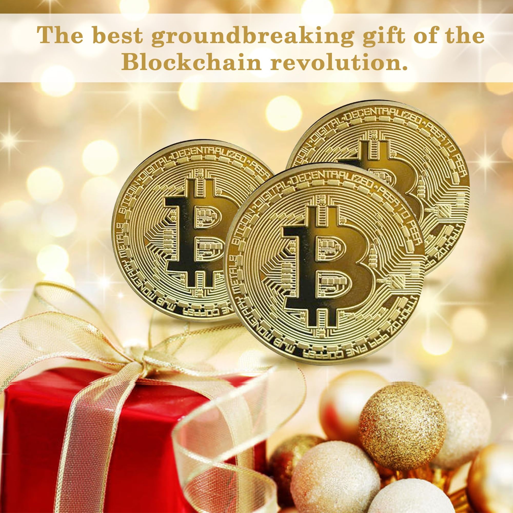 SOLIPECT 9PC Bitcoin Coin | Physical Bitcoin with Protective Case, Gold Plated Bitcoin for Commemoration, Gifts for Men (Gold)
