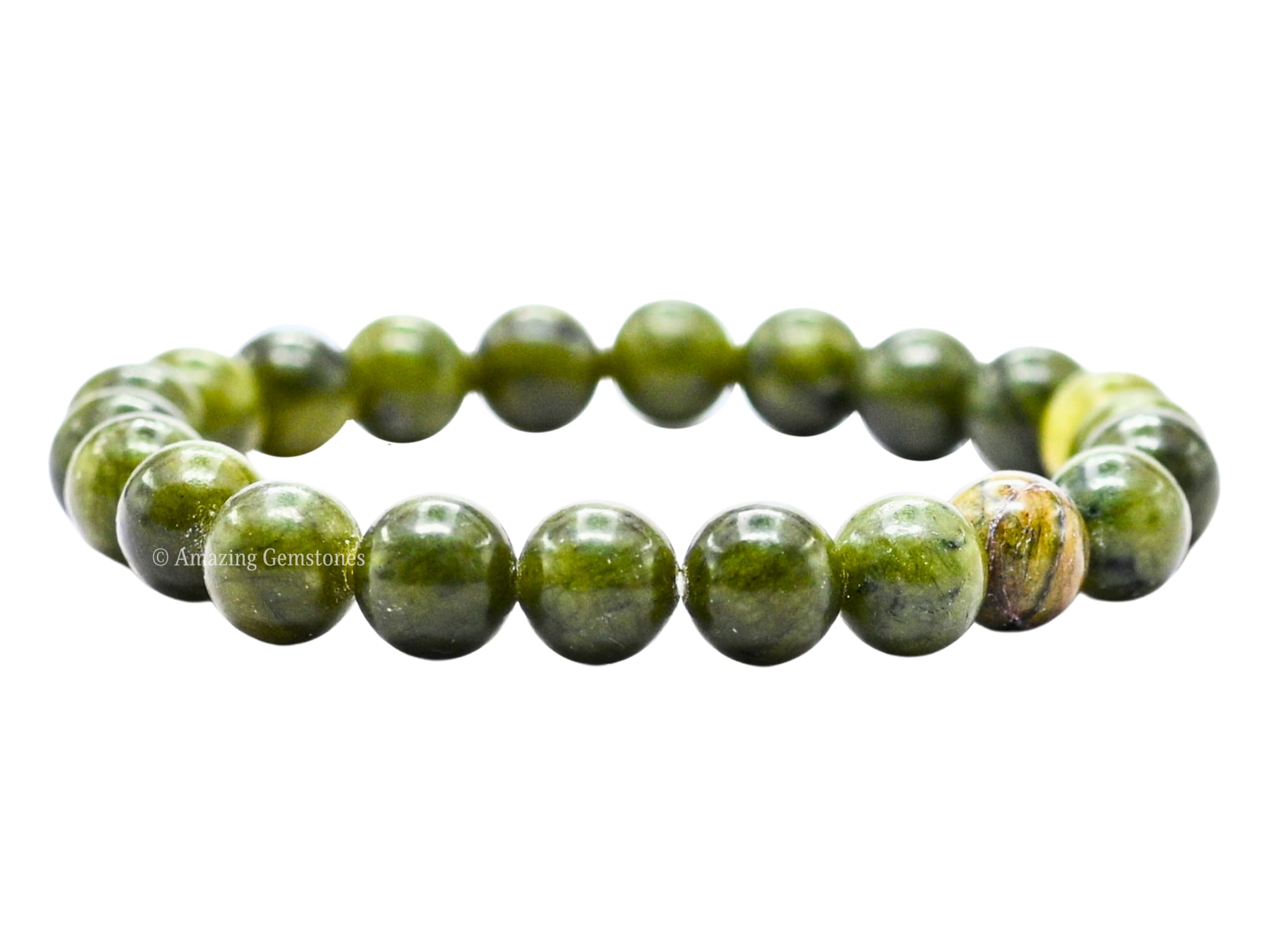 Jade Bracelet for Women Men's Gifts - Authentic Green Jade Protection Healing Crystal Bracelet - 8mm Gemstone Beaded Stretchable Bracelet Pulseras Para Hombres Mujer Stocking Stuffers