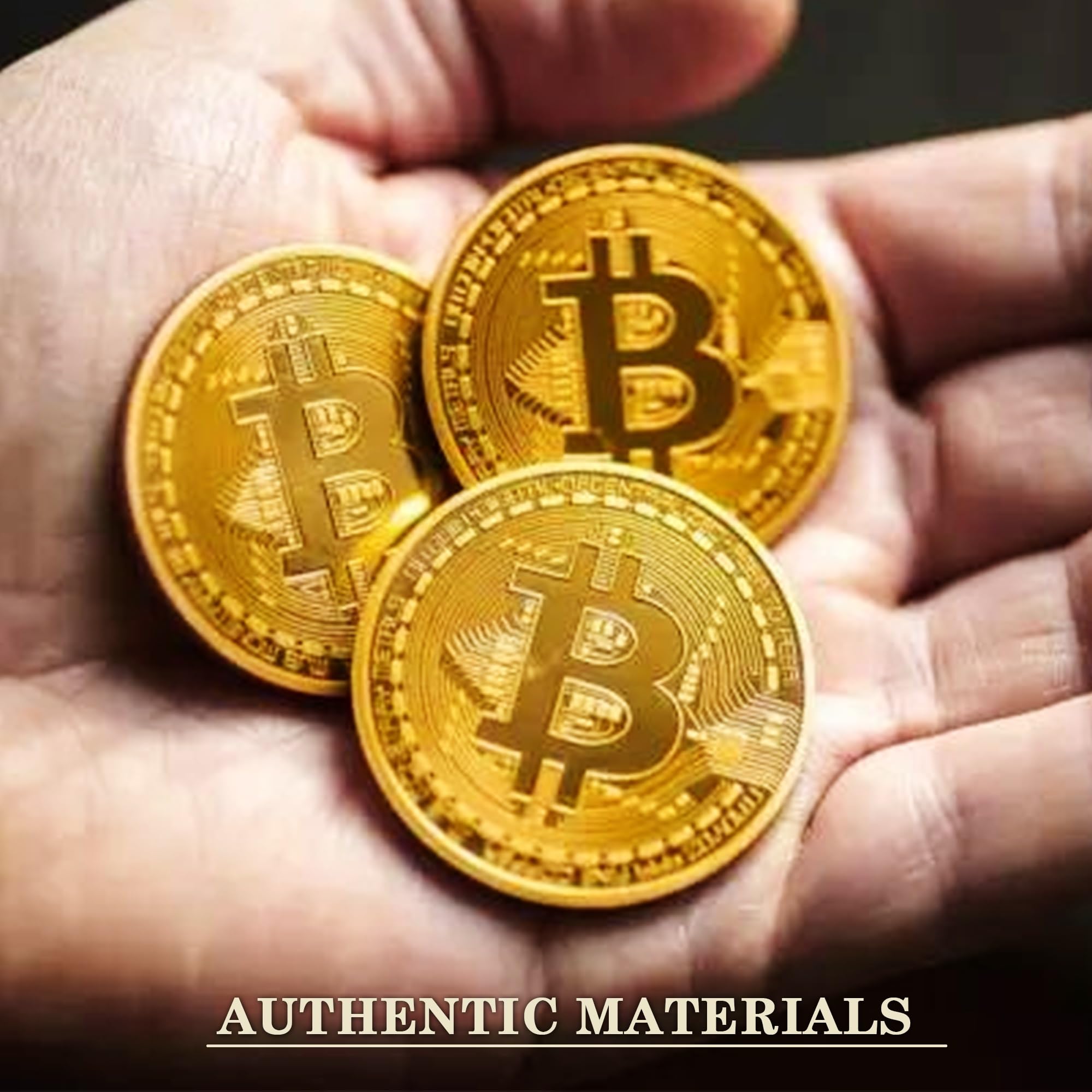 SOLIPECT 9PC Bitcoin Coin | Physical Bitcoin with Protective Case, Gold Plated Bitcoin for Commemoration, Gifts for Men (Gold)