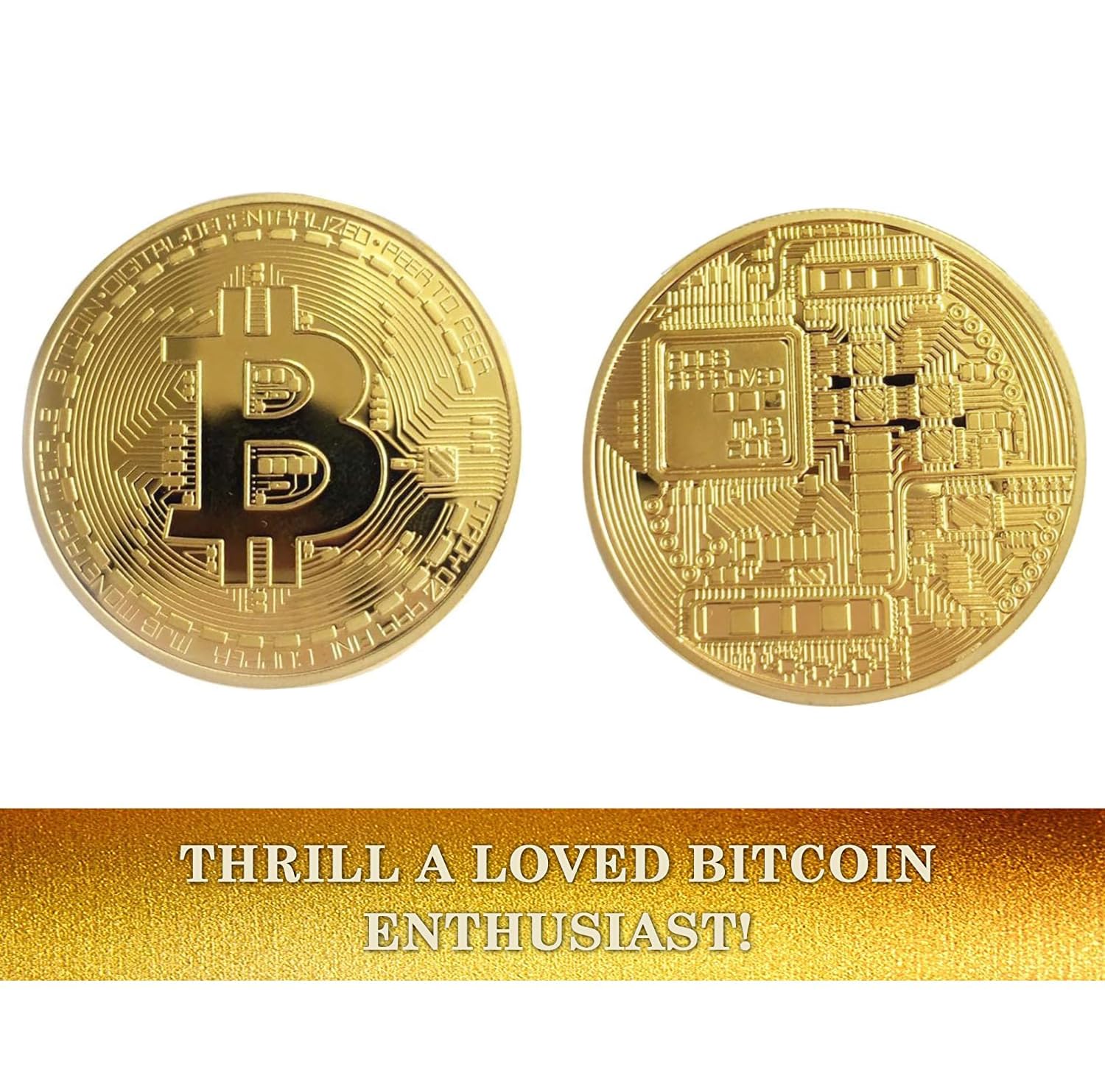 SOLIPECT 9PC Bitcoin Coin | Physical Bitcoin with Protective Case, Gold Plated Bitcoin for Commemoration, Gifts for Men (Gold)