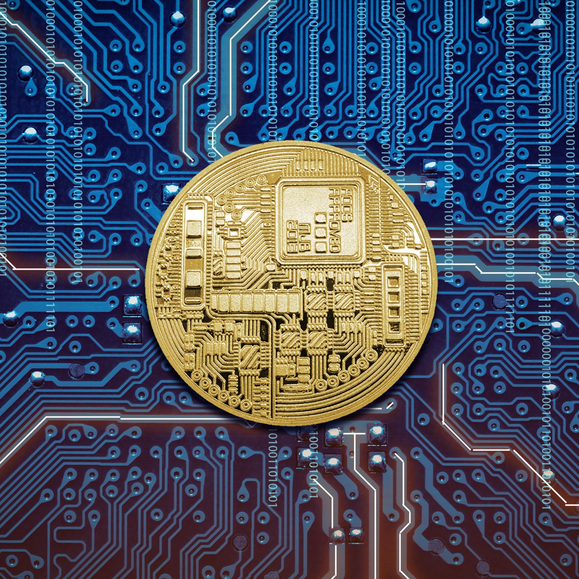 SOLIPECT 9PC Bitcoin Coin | Physical Bitcoin with Protective Case, Gold Plated Bitcoin for Commemoration, Gifts for Men (Gold)