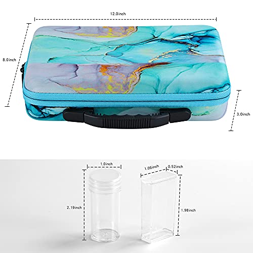VTYHYJ Diamond Painting Storage Case with Tools 70 Slots Diamond Art Accessories Kit Shock-Proof Carrying Bag Container with Round and Square Beads Organizer, Funnel, Tays, Pens (Light Green)
