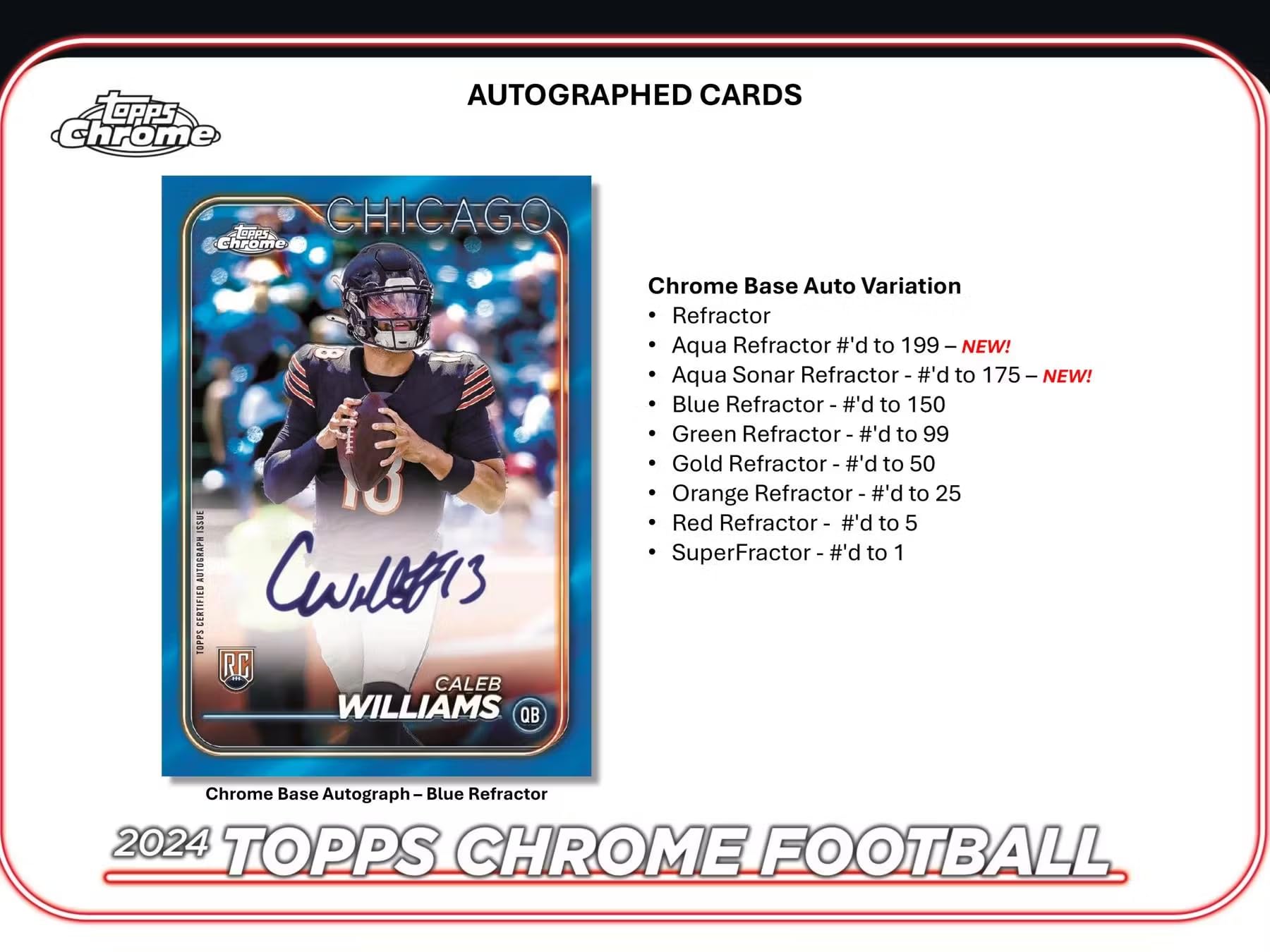 2024 Topps Chrome Football 7-Pack Trading Card Mega Box (1 Prism Refractor + Ten Rookies Per Box!)