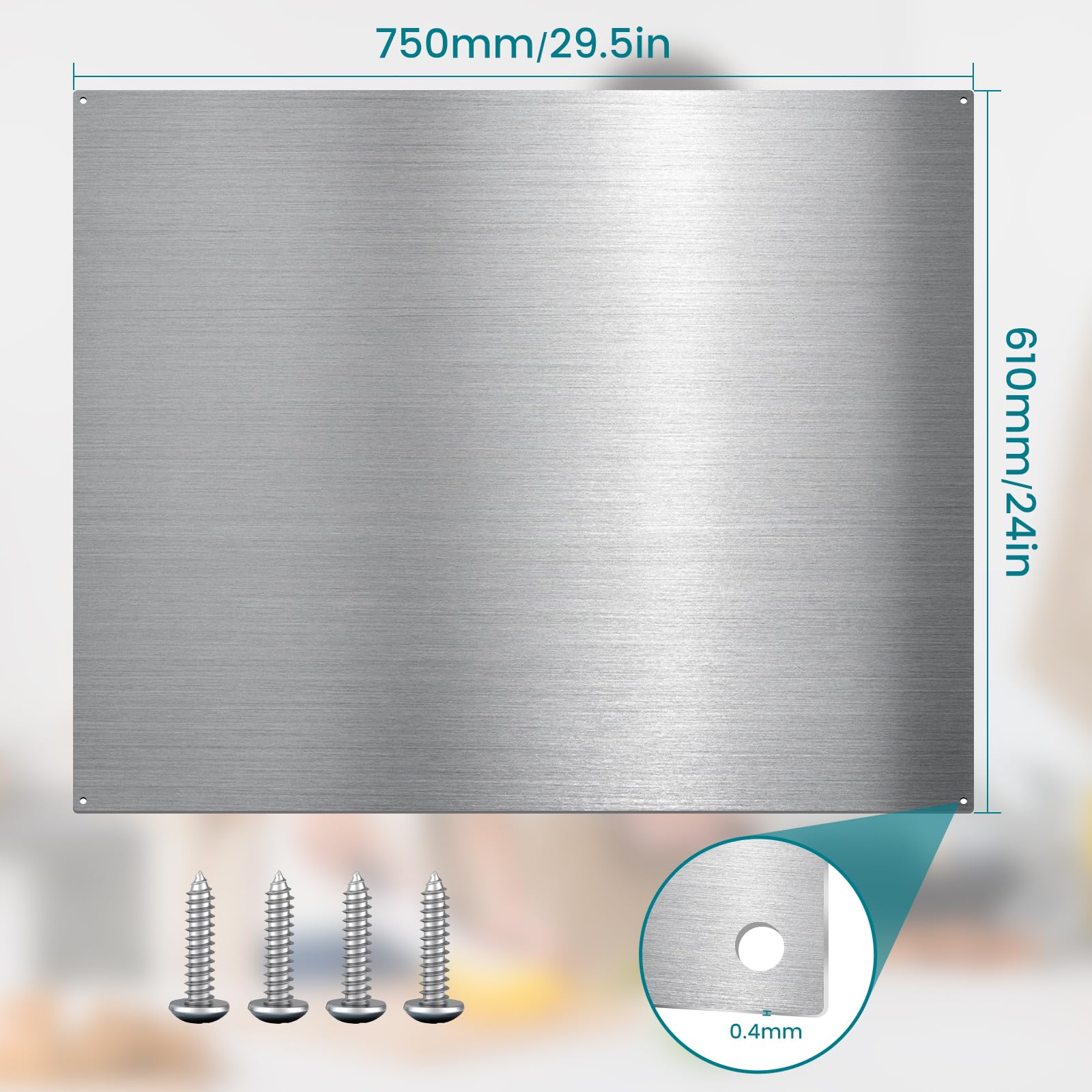 30" x 24" Stainless Steel Backsplash - Stove Backsplash Protector with Ultra Flat and Flushed Metal Back splash for Kitchen - Quick Install Kitchen Stove Panel