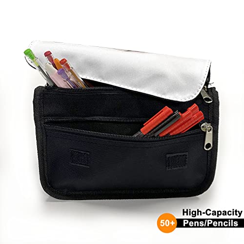 Ambesonne English Bulldog Pencil Case, Sad Animal, Fabric Pen Pencil Bag with Double Zipper, 8.5" x 5.5", Cream Brown