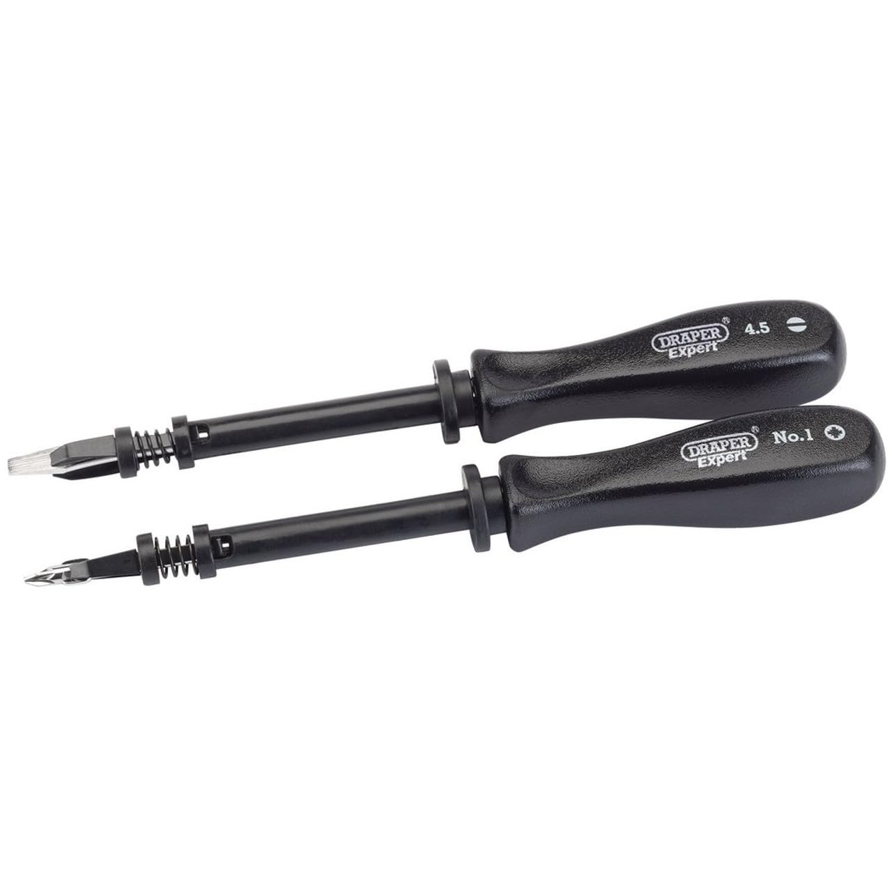 Draper Expert 2 -Piece Screw Holding Mechanics Screwdriver Set | Ideal Impact Resistant Plastic Grip | Hand Tools Set | FlatHead & PZ Type Screwdrivers | SVCM Steel Blades | 27591