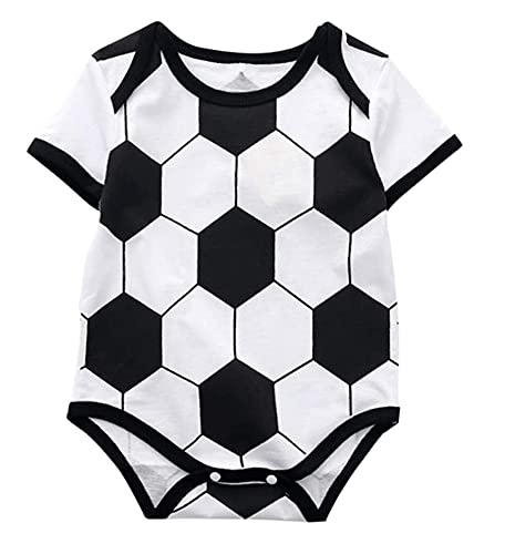 FANCYKIDS Baby Infant Newborn Boys Girls Cotton Sport Soccer Referee Football Casual Onesie Bodysuit (3-4 Months)