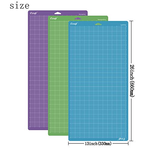 Ecraft Cutting Mat for Cricut Explore One/Air/Air 2 Maker(StrongGrip/StandardGrip/LightGrip,12X24inch 3 pack) Variety Adhesive Quilting Cut Mats Replacement for Crafts、Sewing and All Arts.