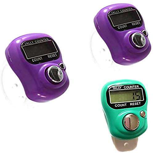 Miaomiaogo Hand Held Useful Digital Display Knitting Crochet Amigurumi Purple/Green Stich Row Tally Counter