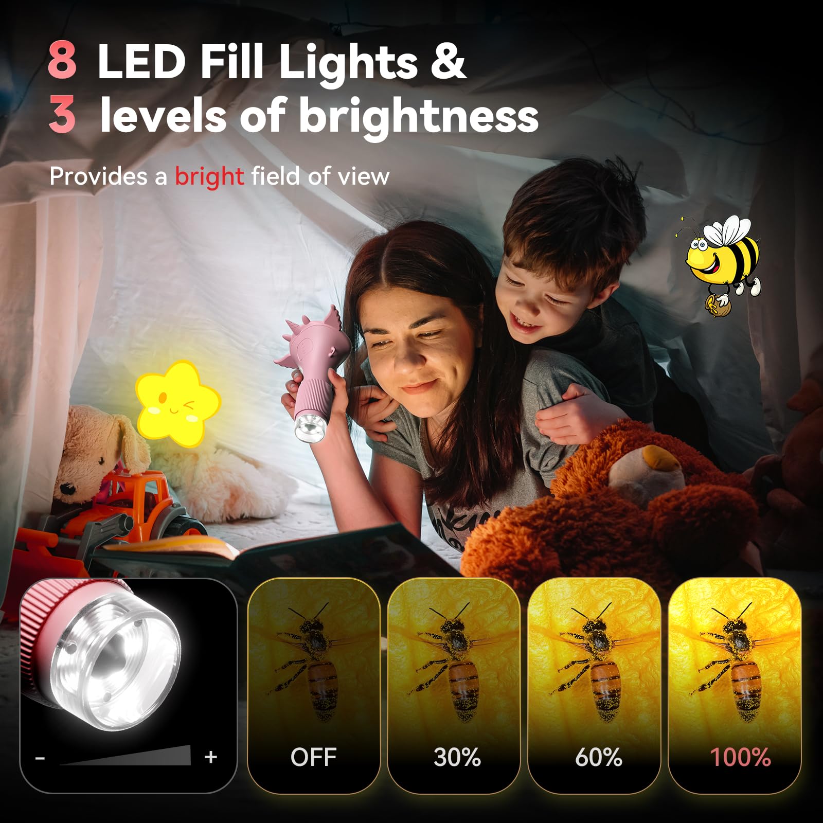 Hideal HP40 Microscope for Kids [Easy and Fun] 2" IPS Portable Handheld Kids Microscope Miniscope, Pocket Mini Scope Educational Science Kit, Birthday Easter Gifts for Kids, PC View, Pink