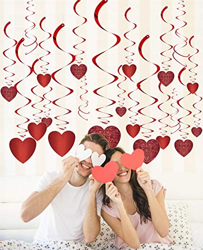 Valentine Decorations Hanging Swirls Valentines Day Decorations Wedding Anniversary Decorations Pack of 30 Hanging Heart Swirls Valentines Decorations Valentines Day Decor Valentines Day Hanging Decor
