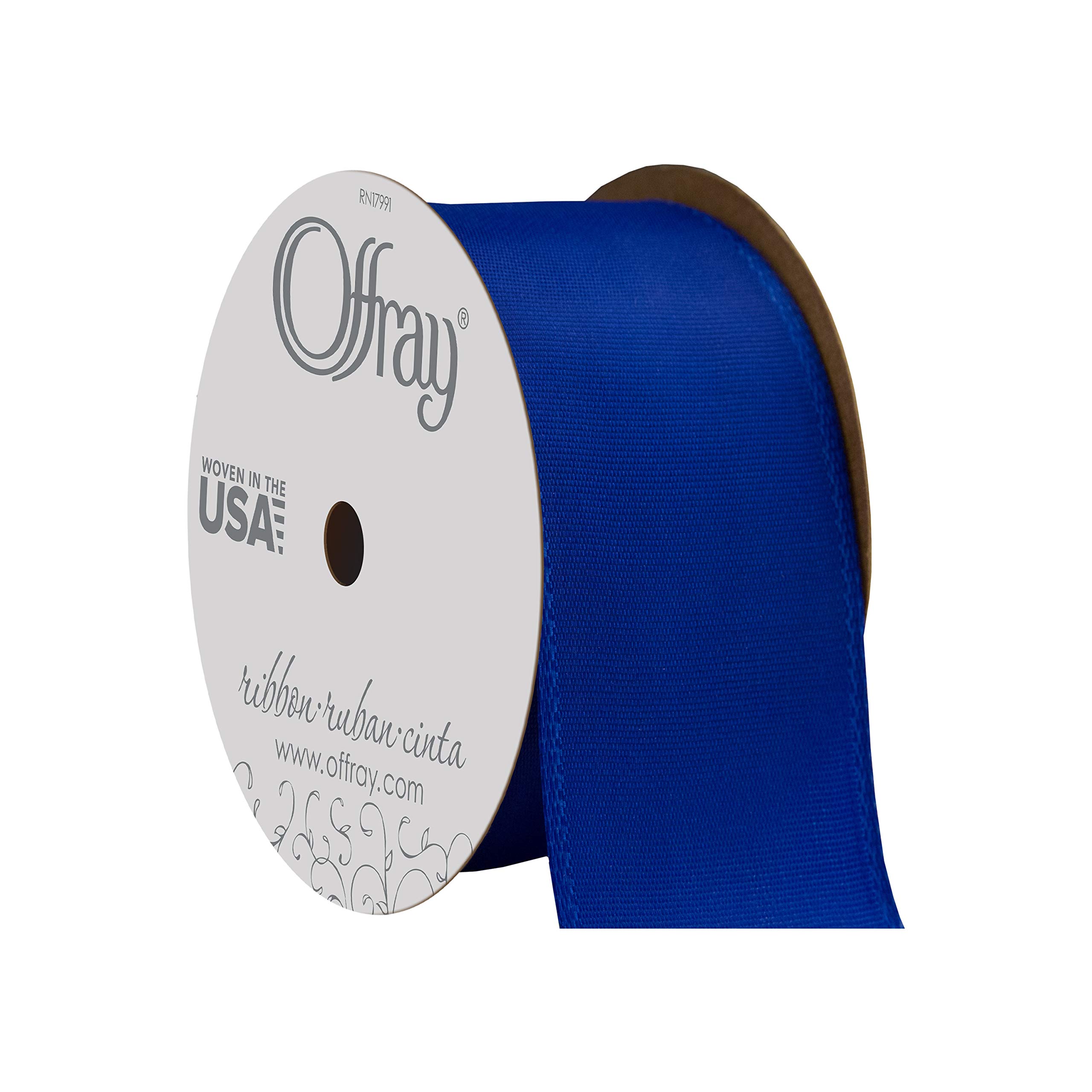 Offray Wired Edge Bistro Craft Ribbon, 1 1/2-Inch x 9-Feet, Royal