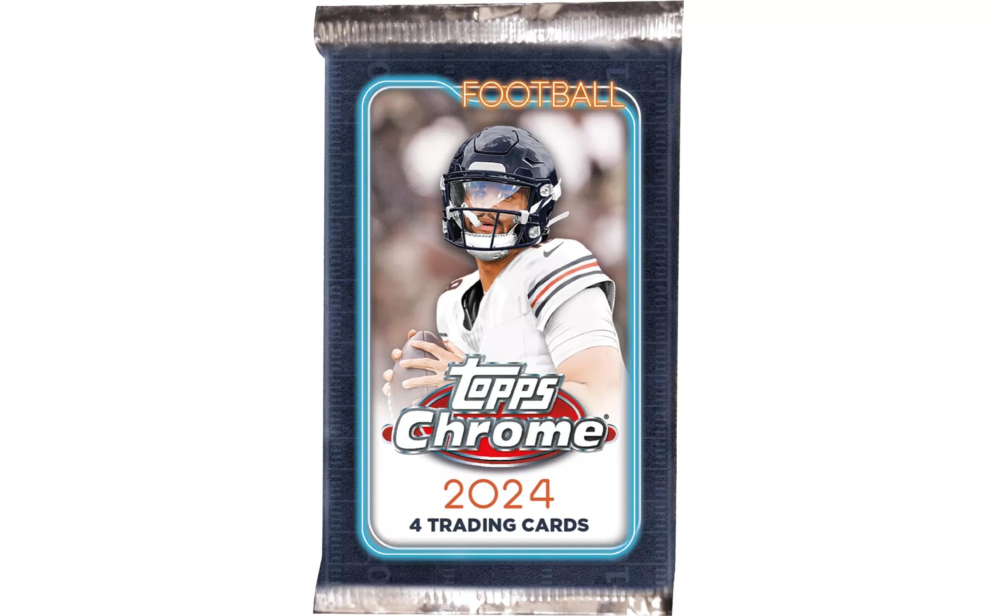 2024 Topps Chrome Football 7-Pack Trading Card Blaster Box (1 Prism Refractor Per Box)
