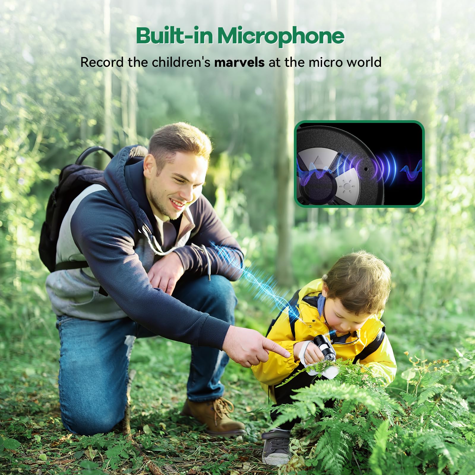 Hideal HP20 Microscope for Kids [3-in-1] [Easy and Fun] 2" IPS Portable Handheld Microscope Miniscope, Pocket Mini Scope Educational Science Kit, Birthday Easter Gifts for Kids, 32GB, White