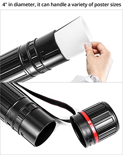 QWORK Drafting Tube, 2 Pack Poster Tube Blueprint Case, 30 5/16" - 44 1/2" Telescoping Art Tube Large Storage Tube Holder, Diameter-3 15/16", for Draft Sketch Documents