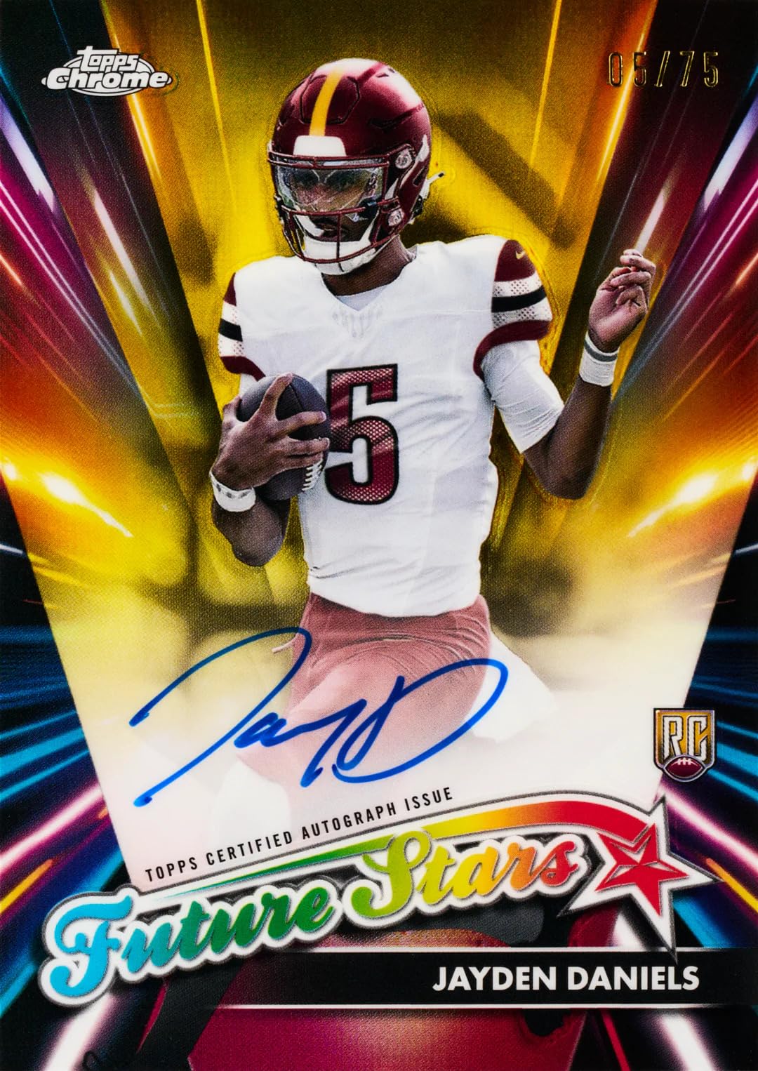 2024 Topps Chrome Football 7-Pack Trading Card Blaster Box (1 Prism Refractor Per Box)