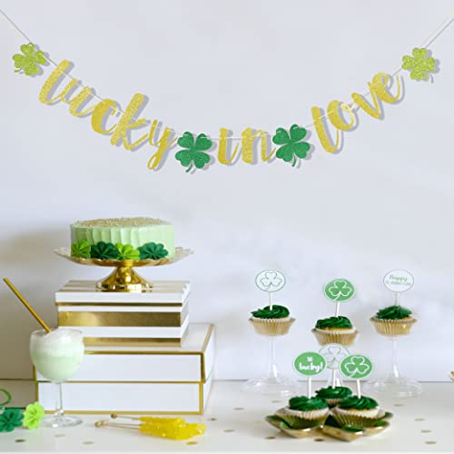 Lucky in Love Banner - St Patricks Day Decoration,st Patricks Day Banner,st Patricks Day Wedding Decor, St Patricks Day Bridal Shower,lucky in Love St Patricks Bachelorette Party Banner
