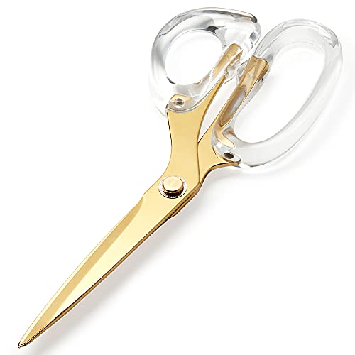 OfficeGoods Acrylic & Stainless Steel 9" Scissors - Modern Design for the Stylish Home, Office, or School - Perfect for Arts & Crafts, Scrapbooking, Fabric, & Sewing - Gold