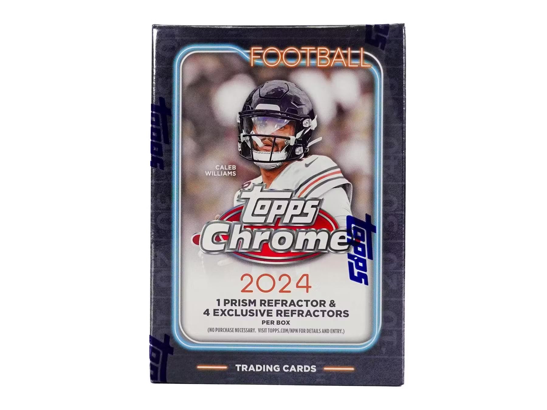 2024 Topps Chrome Football 7-Pack Trading Card Blaster Box (1 Prism Refractor Per Box)
