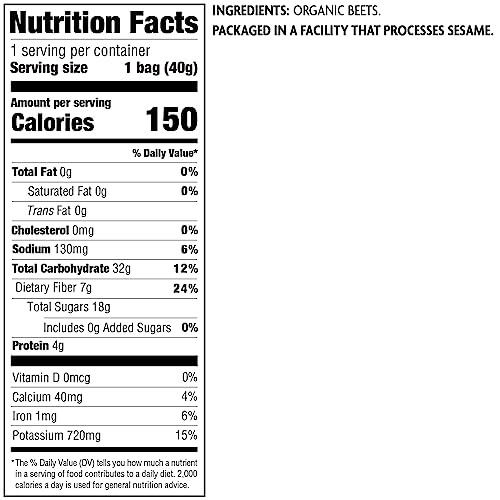 Rhythm Superfoods Beet Chips Organic and Non GMO Vegan Gluten Free Snacks, Naked, 1.4 Ounce (Pack of 4)