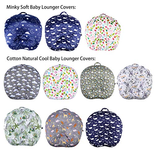IBraFashion Removable Cover for Newborn Lounger Fits Infant Lounger Pillow 100% Soft Cotton Jungle Animals Grey