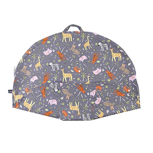 IBraFashion Removable Cover for Newborn Lounger Fits Infant Lounger Pillow 100% Soft Cotton Jungle Animals Grey