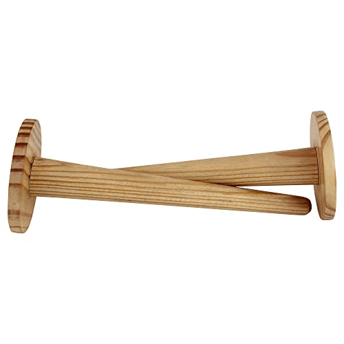 IBLAY Double Yarn Ball Holder Spindle Sewing Thread Big Base Fiber Crocheting Tool Kit Wool Skein Cord Organizer Tape Rope Storage Wooden Spinning Yarn & Thread Holder