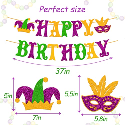 Mardi Gras Birthday Banner Carnival Fleur De Lis Shrove Fat Tuesday New Orleans Masquerade Theme It’s My Mardi Gras Birthday Party Decorations