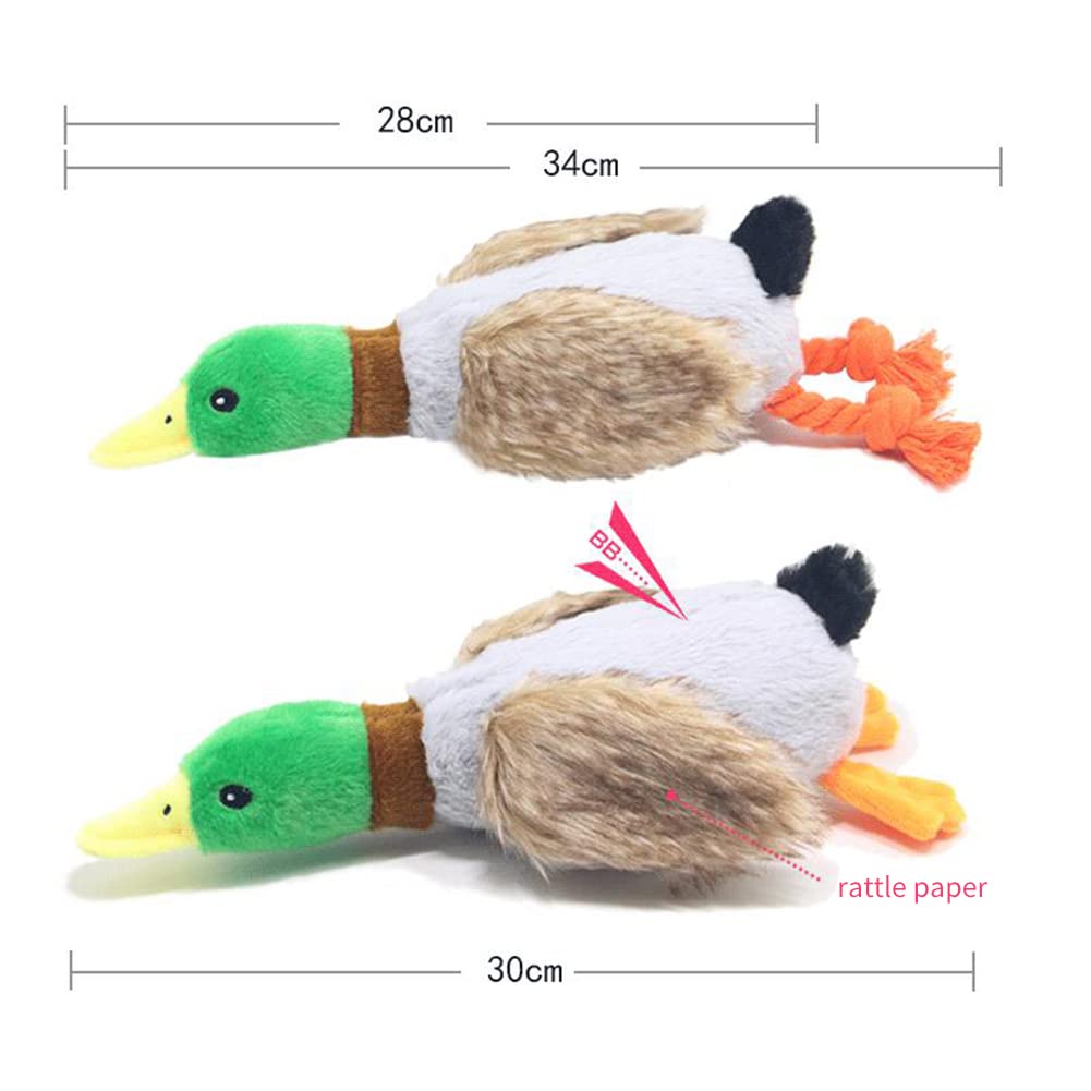 oAutoSjy 2pcs Plush Squeaky Dog Toy No Stuffing Octopus Duck Pet Toy for Small Medium and Large Dogs Crinkle Dog Toy Indoor Pet Interactive Toy Chew Toy for Biting Training Puppy Teething,Orange
