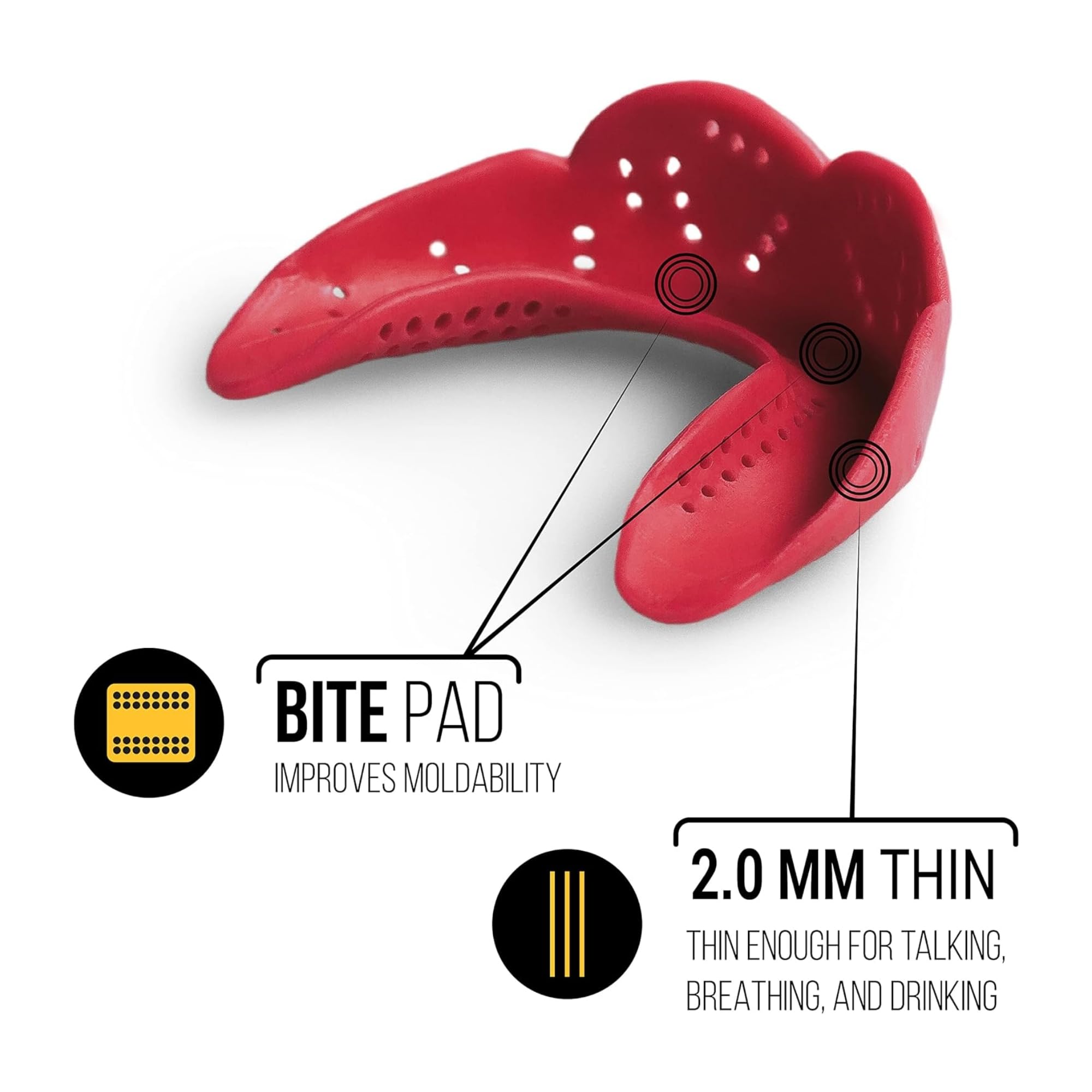 SISU Aero Medium Mouthguard, Snow White - 1.6mm Thin - Custom-Molded Fit - Slim Design - Remoldable Up to 20 Times - for Team Sports - Non Toxic