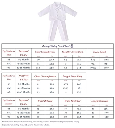 Dressy Daisy Infant Baby Boy Christening Clothing Baptism Outfit All White Suit Set with Bonnet Size 9-12 Months, Long Sleeve