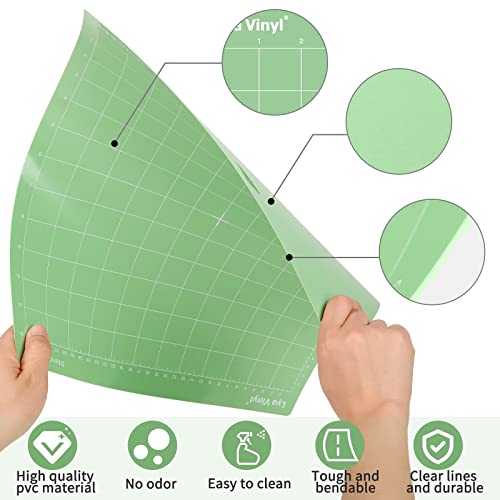 Cutting Mats for Cricut - Lya Vinyl 8 Pack Variety Cutting Mats 13x14 INCH, Cutting Mats for permanent Vinyl(StandardGrip, LightGrip, StrongGrip, FabricGrip) for Explore Air Series & Accessories