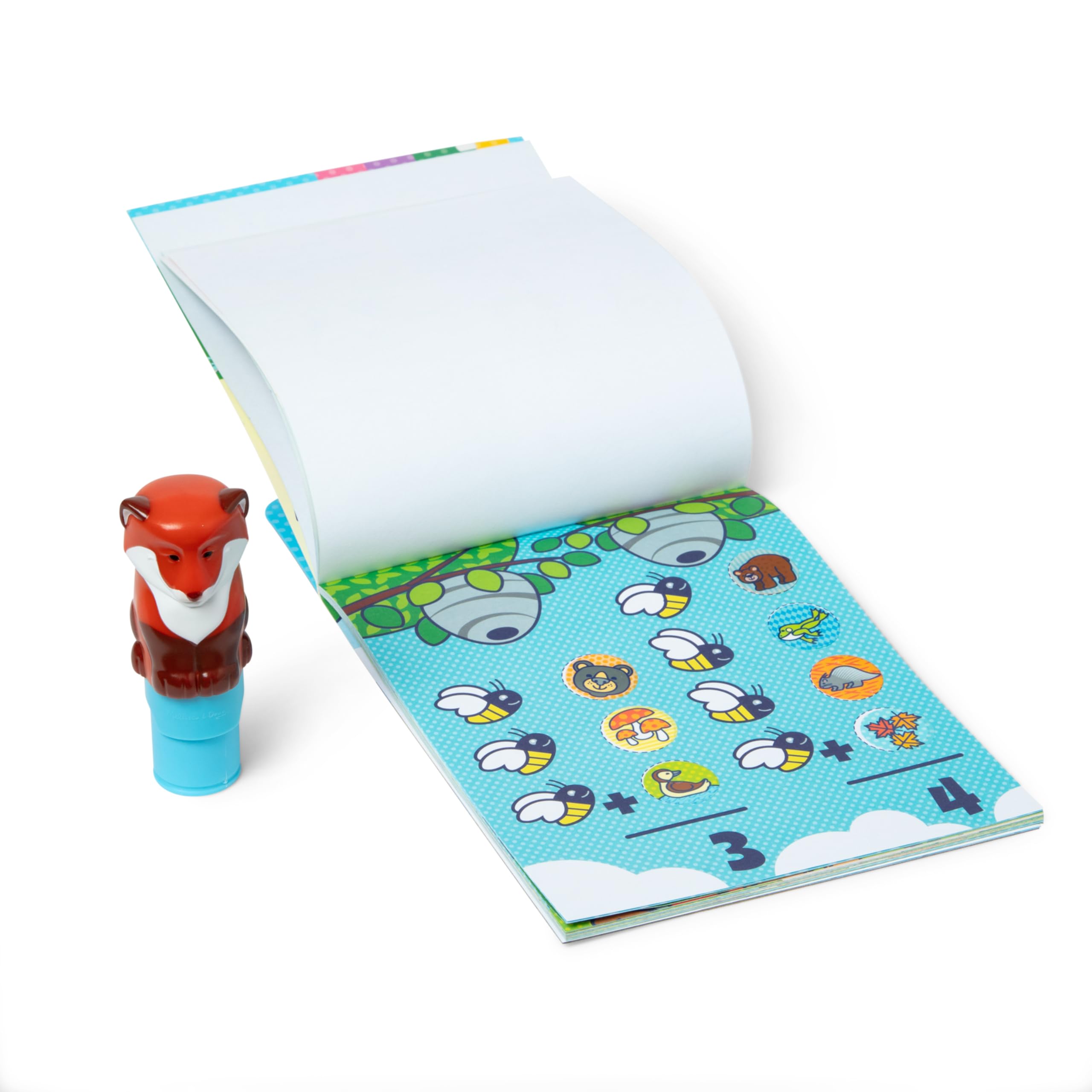 Melissa & Doug Sticker Wow!™ 24-Page Activity Pad and Sticker Stamper, 300 Stickers, Arts and Crafts Fidget Toy Collectible Character – Fox