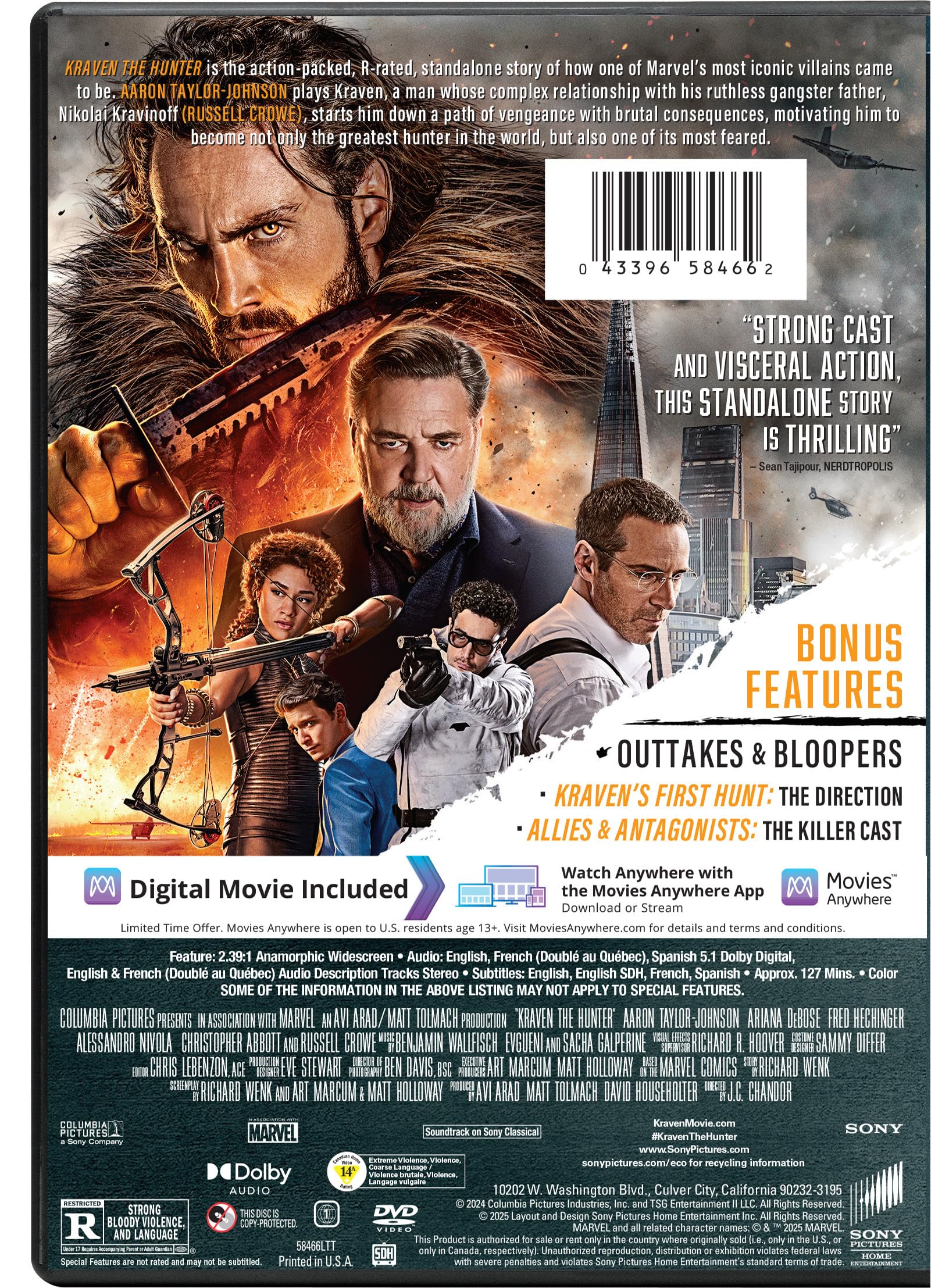 Kraven The Hunter - DVD + Digital