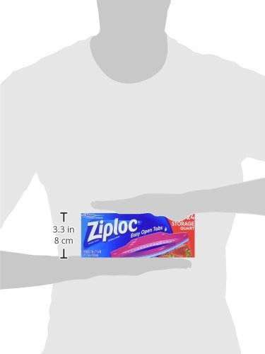 Ziploc Quart Food Storage Bags, Stay Open Design with Stand-Up Bottom, Easy to Fill, 24 Count