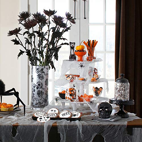 TOYMYTOY 2PCS Halloween Creepy Cloth Party Decor,Drape Doorways Entryways Windows Cover Gauze 6.6ft x 177"(Black and Grey)