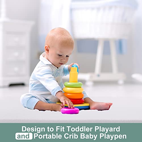 Ferlizer Pack and Play Mattress, 2.25 Inch Playpen Mattress, Premium Foam Playard Mattress Topper with 100% Waterproof Bamboo Cover for 38" x 26" Pack n Play Playpens