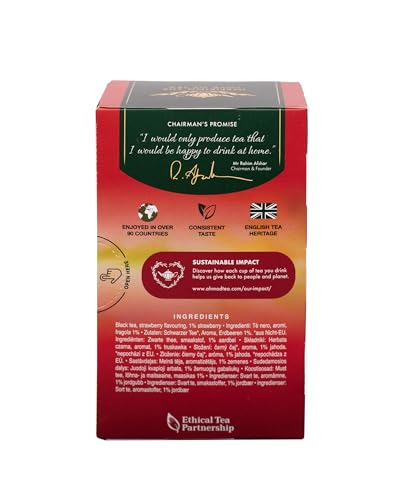 Ahmad Tea Strawberry Sensation Black Tea, 20-Count Boxes (Pack of 6)