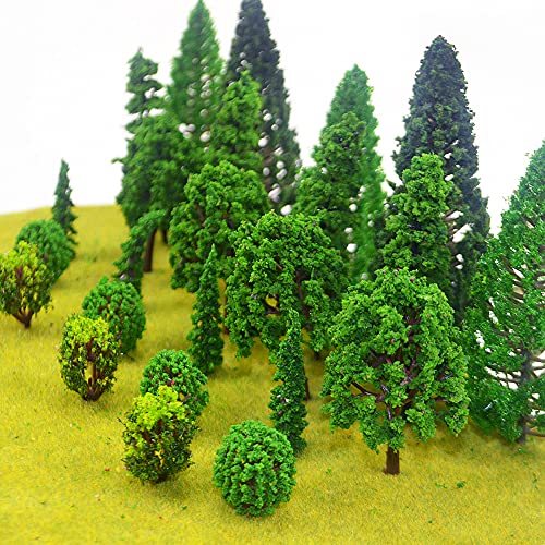 25pcs Model Trees Model Train Scenery Mixed Miniature Trees Artificial Wargame Trees Model Railroad Scenery Diorama Supplies Scenery Landscape