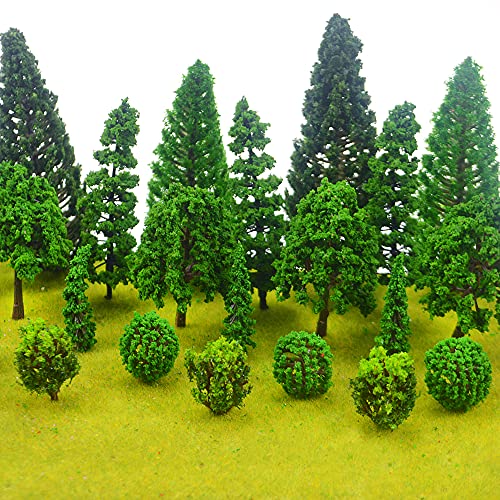 25pcs Model Trees Model Train Scenery Mixed Miniature Trees Artificial Wargame Trees Model Railroad Scenery Diorama Supplies Scenery Landscape