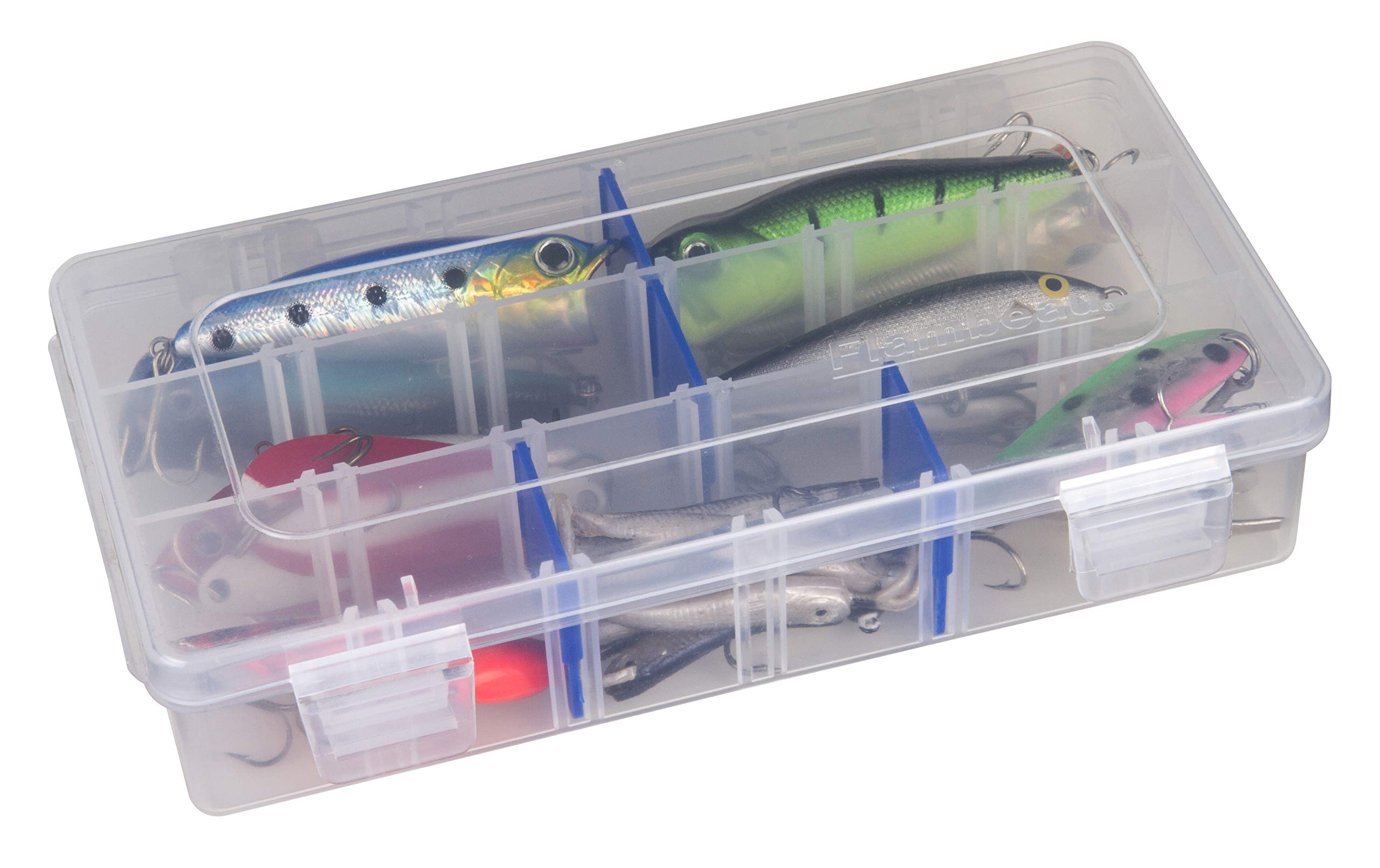 Flambeau Outdoors 2003 Fishing Tackle Box - Includes 15 Dividers, 18 Compartments, Clear Tackle Box Fishing Lure Organizer, Tuff Tainer Tackle Box with Zerust Anti-Rust Dividers