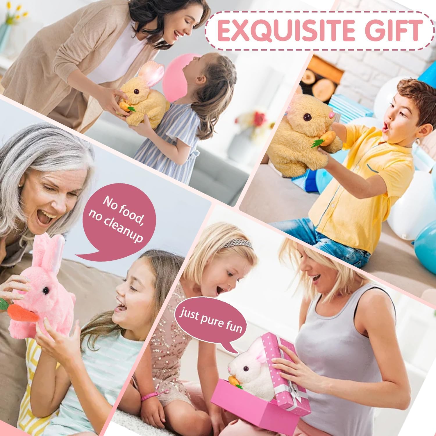 Bunny - Easter My Realistic Bunny Toy, Interactive Bunny Realistic Bunny - Jumping, Twitching, and Shaking Ears, Bunny Realistic Bunny Toy, Bunbi Realistic Bunny, Realistic Bunny Toys (Brown)